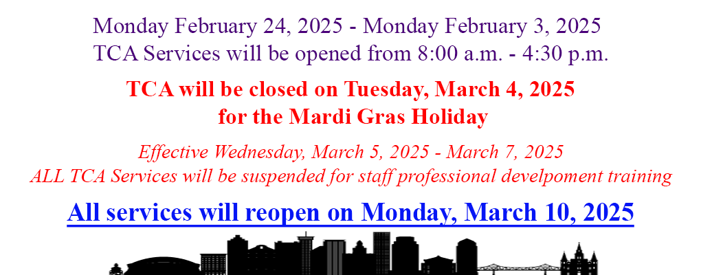 March 3rd – March 7th Services Update | Total Community Action